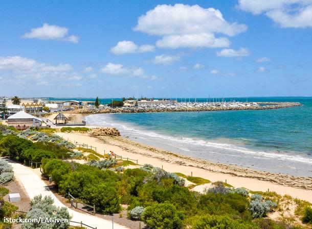 SharkSmart - New beach enclosure going in the water at Bathers Beach